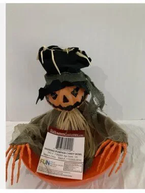 Fun | Holiday | Scarecrowpumpkin Candy Bowl Animated Shakinglaughs Eyes ...